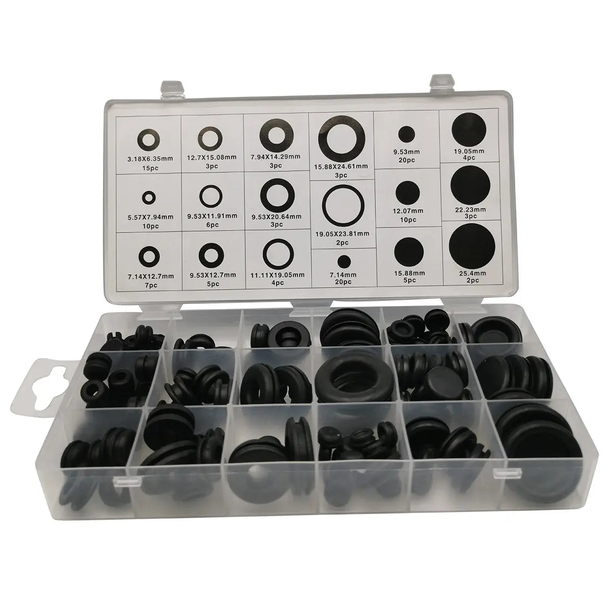 125PCS RUBBER GROMMET ASSORTMENT KIT - FairTools