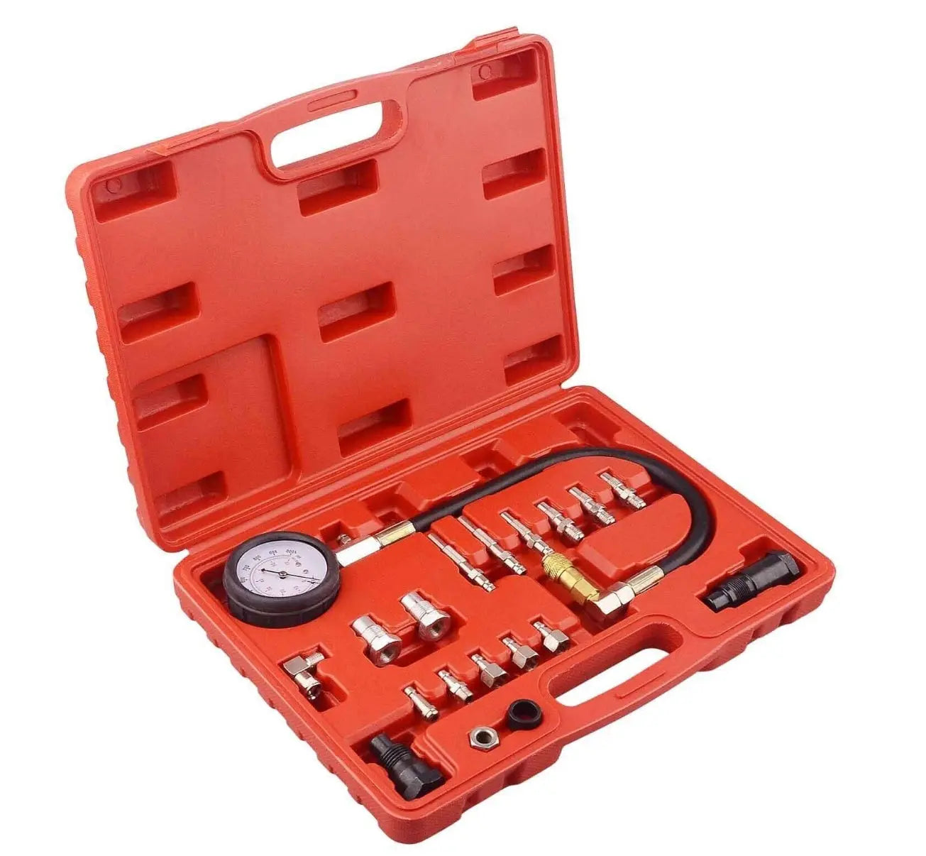 18 pc Diesel Engine Compression Tester Kit Tool Set 0-1000 PSI Automot ...