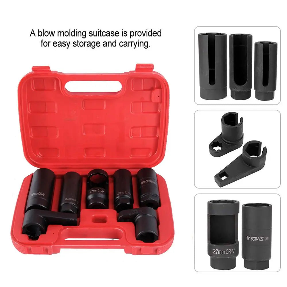 7 Piece Oxygen Sensor Sockets Removal Set - FairTools