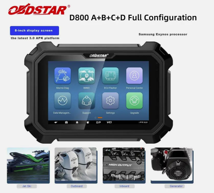 OBDSTAR D800 A+B+C+D Full Configuration for Marine Intelligent – FairTools