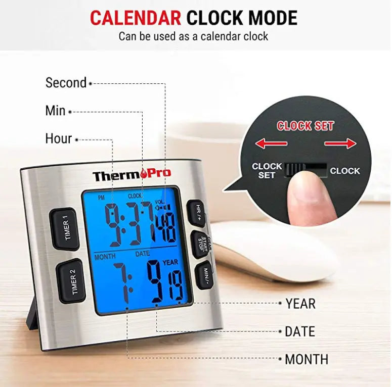 ThermoPro TM02 Digital Kitchen Timer with Dual Countdown – FairTools